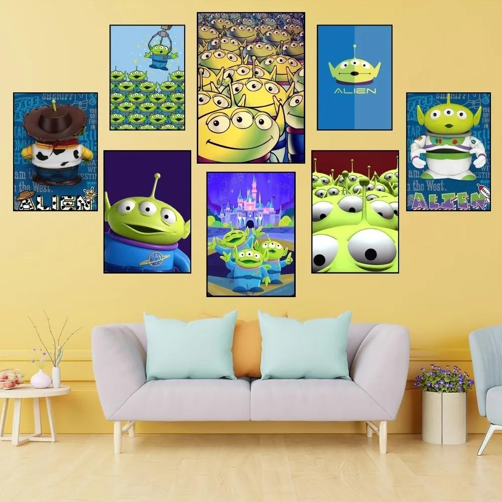 Poster Alien Toy Story - Seni Dinding Kartun Disney untuk Hiasan Bilik ...