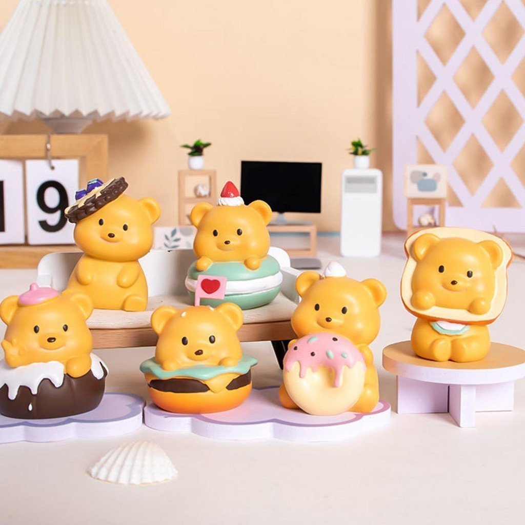 cartoon Butter Bear blind box Resin model | cute teddy bear Blind Box ...