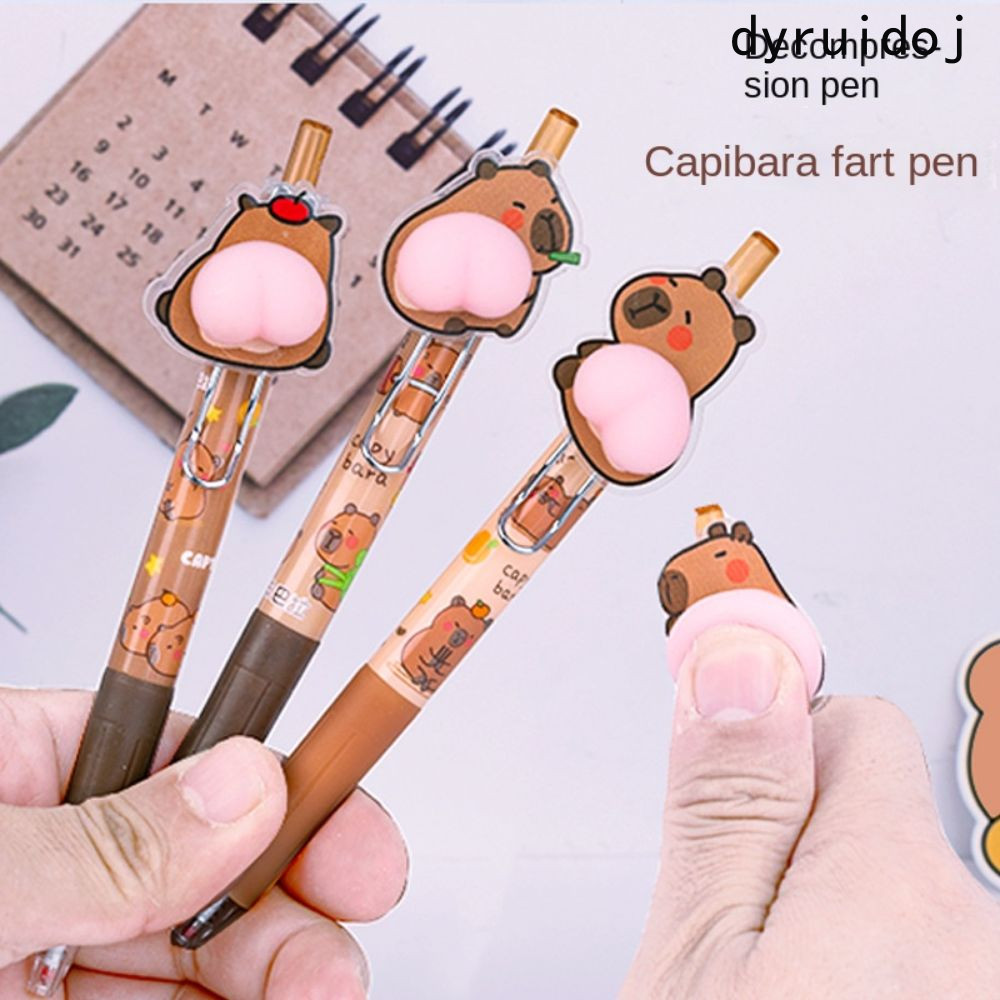 DYRUIDOJ Capybara Gel Pens, Black Ink Stationery Happy Capybara Neutral ...
