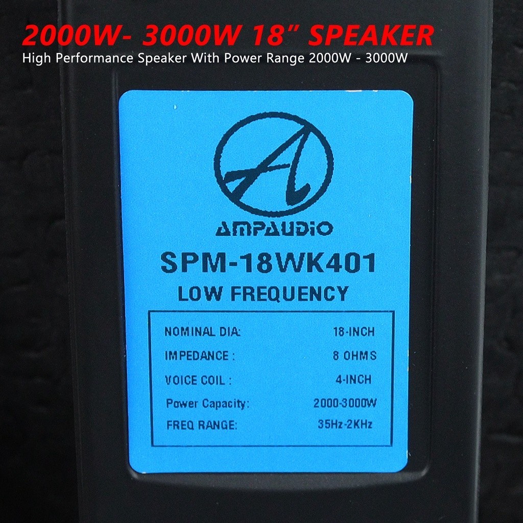 AmpAudio 18 inch speaker unit 3000 watts replacement subwoofer speaker ...