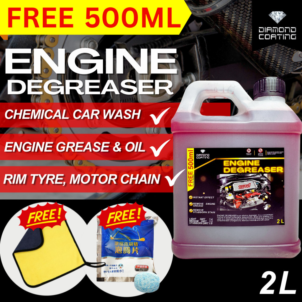 Engine Degreaser Chemical 2L (FREE 500ML) Alkaline Degreaser Rim Wash ...