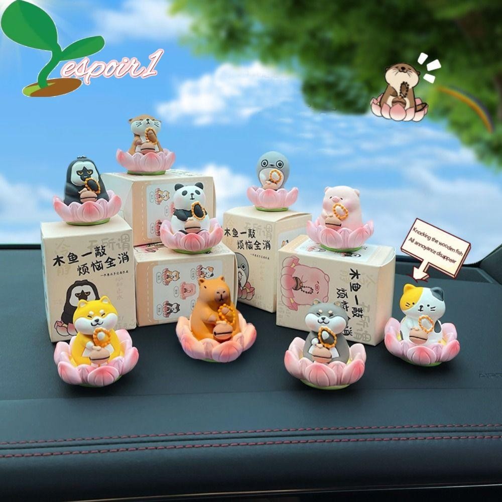 ESPOIR Miniature Figurines, Cute Cartoon Good Luck Lotus Decoration Toy ...