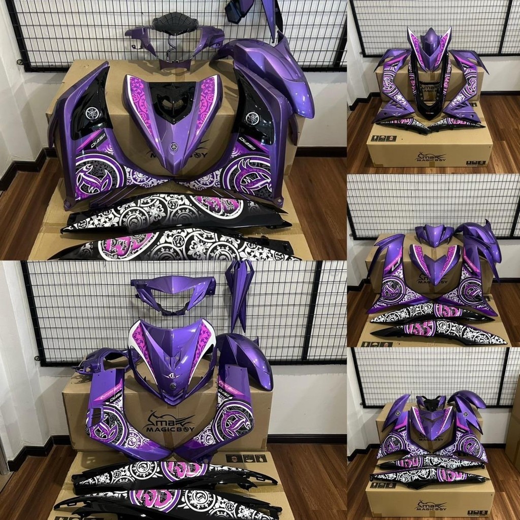 magicboy purple batik cover set y15 LC135 LCV8 RS150 ungu | Shopee Malaysia