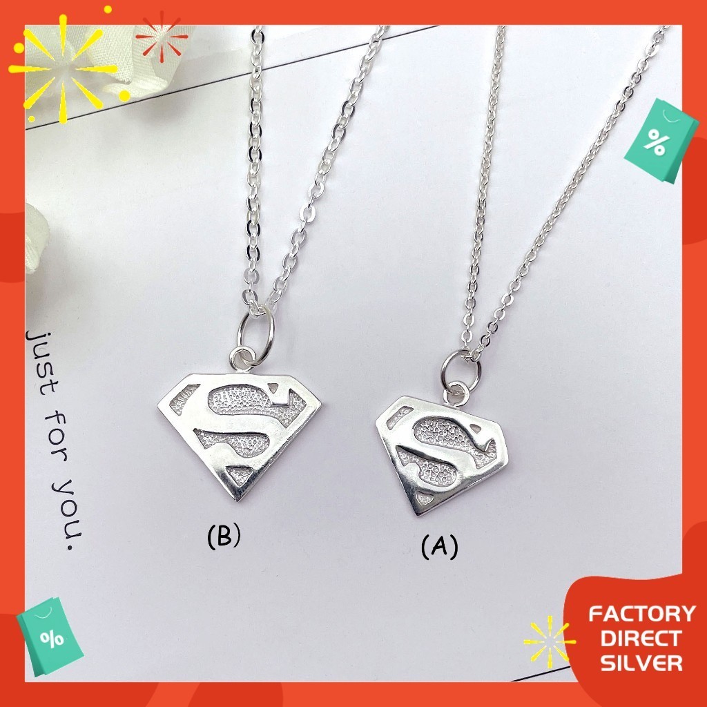 Factory Direct #PH336 Sterling Silver 925 Superman Superhero Pendant ...