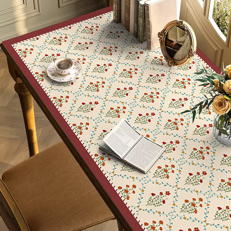 Vintage American Style Table Cover, Waterproof Oilproof Leather ...