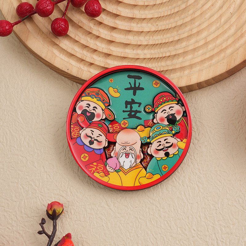 Good Luck Rich and Safe God of Wealth Wood Magnetic Refridgerator ...