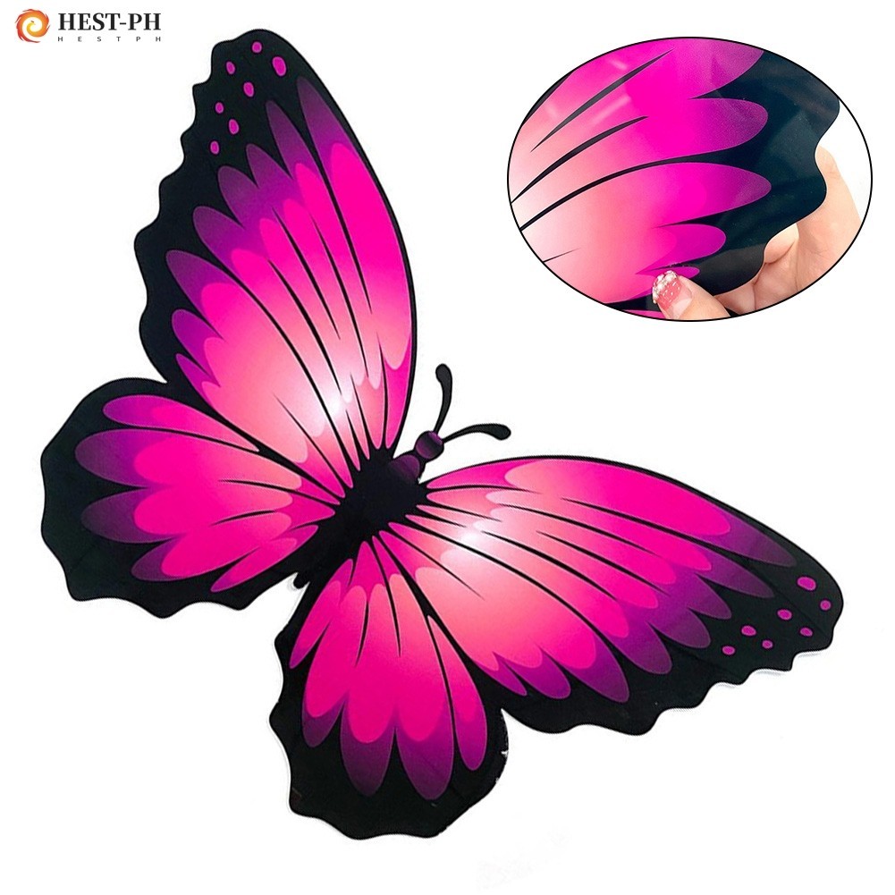 [HEST]Large Butterfly 3D PVC Butterflies Wall Sticker for Home Living ...