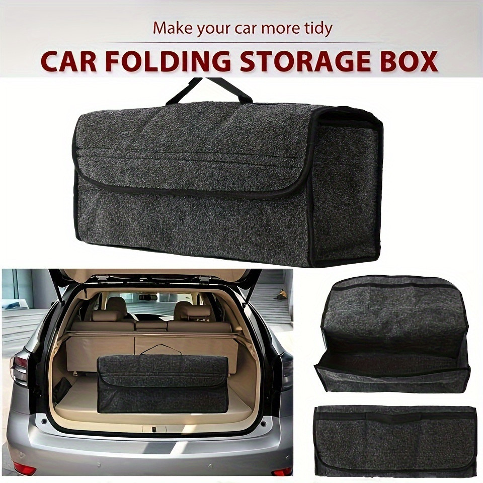 Car Trunk Organizer, Foldable Fluff Storage Box for Auto Tools and ...