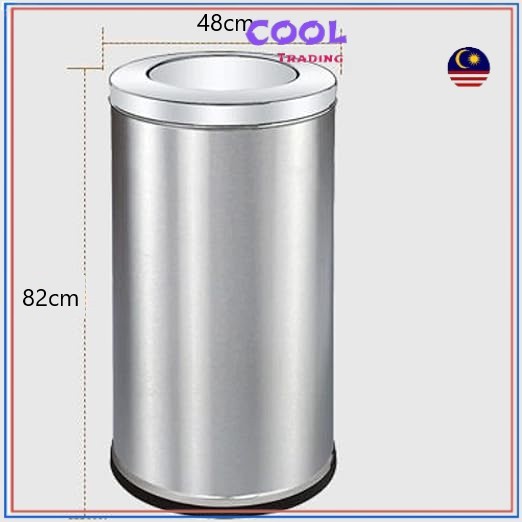 Stainless Steel Round Cylinder Hotel Dustbin With Flip Cover Big Size ...