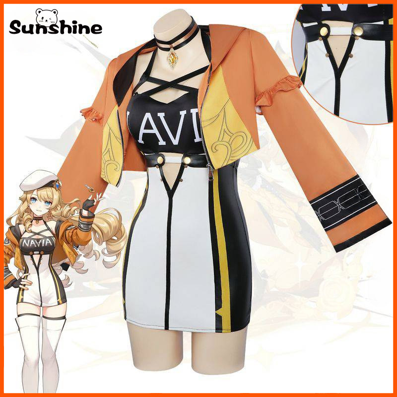 Genshin Impact COS Server Navia Racing Suit Cosplay Costumes Same ...