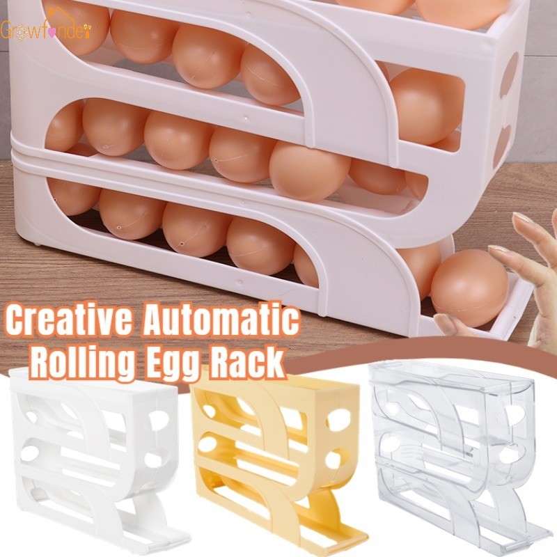 Creative 4 Layers Automatic Rolling Egg Rack Ladder Style Large ...