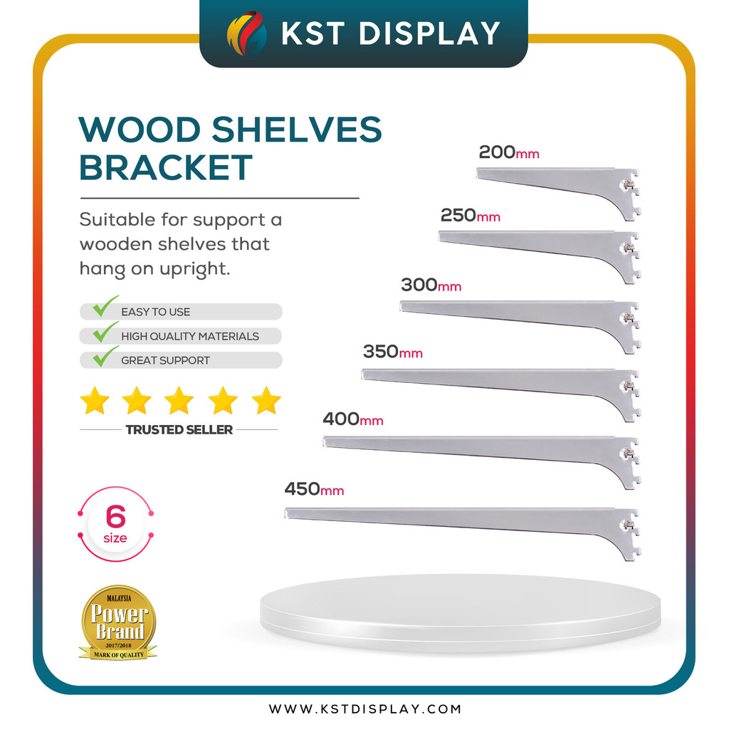 (READY STOCK) Upright Wood Bracket / Timber Shelf Bracket For Wood ...