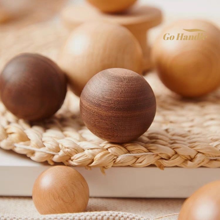 Japanese Drawer Knobs Solid Wood Wardrobe Door Handle Kitchen Cabinet ...