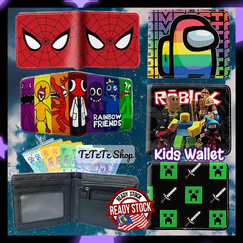 Ready Stocks Marvel Roblox Minecraft Game kids wallet Color Cartoon ...