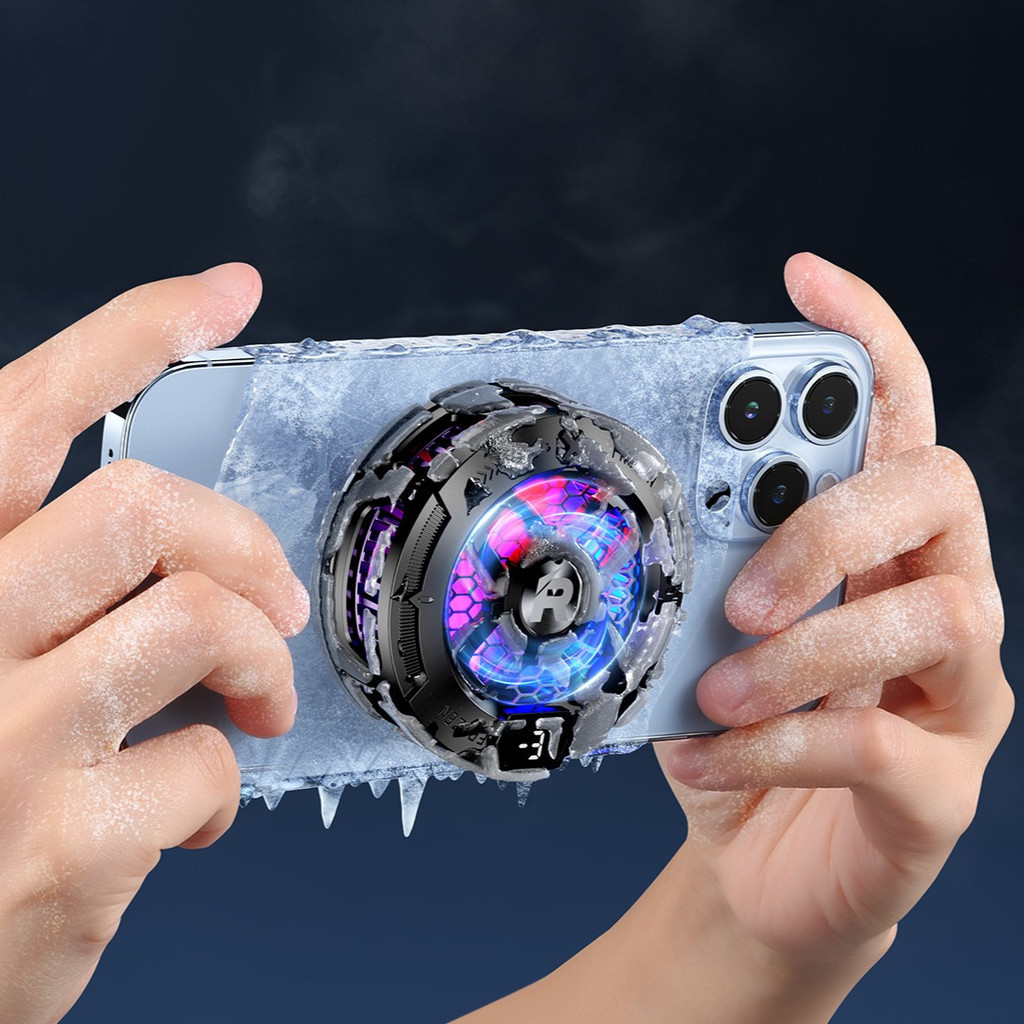 REMAX MAGNETIC MOBILE PHONE FAN TURBO GAMING COOLER WITH RGB LIGHTS ...