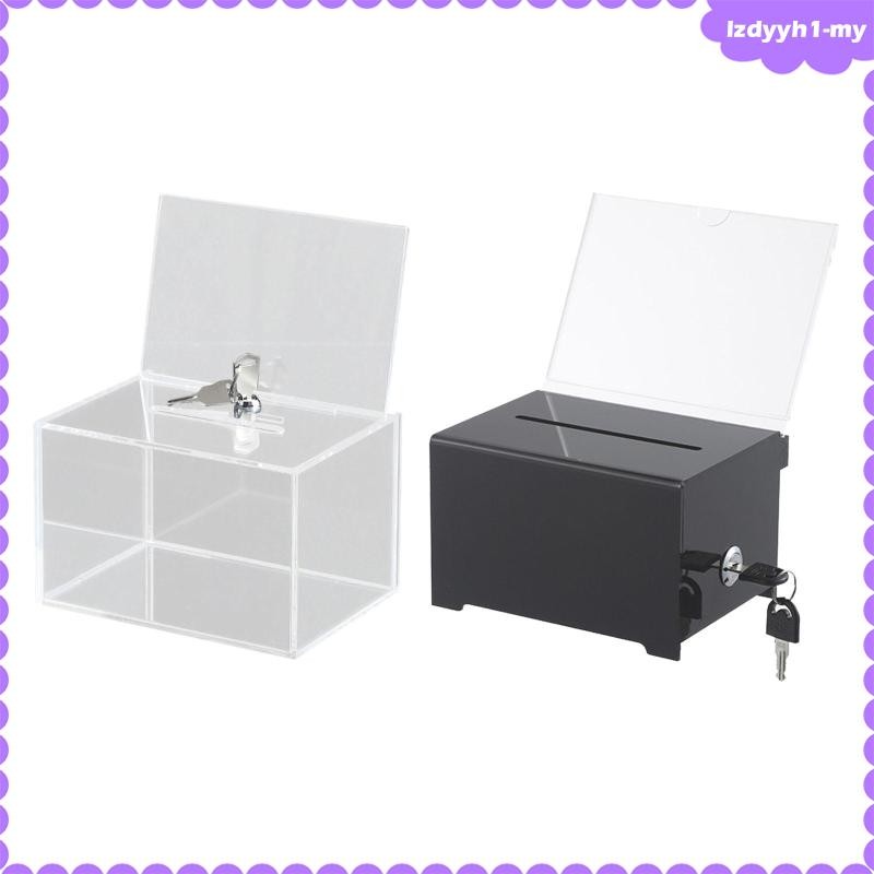 [JoyDIY] Acrylic Donation Box with Lock Suggestion Case Lockable Ticket ...