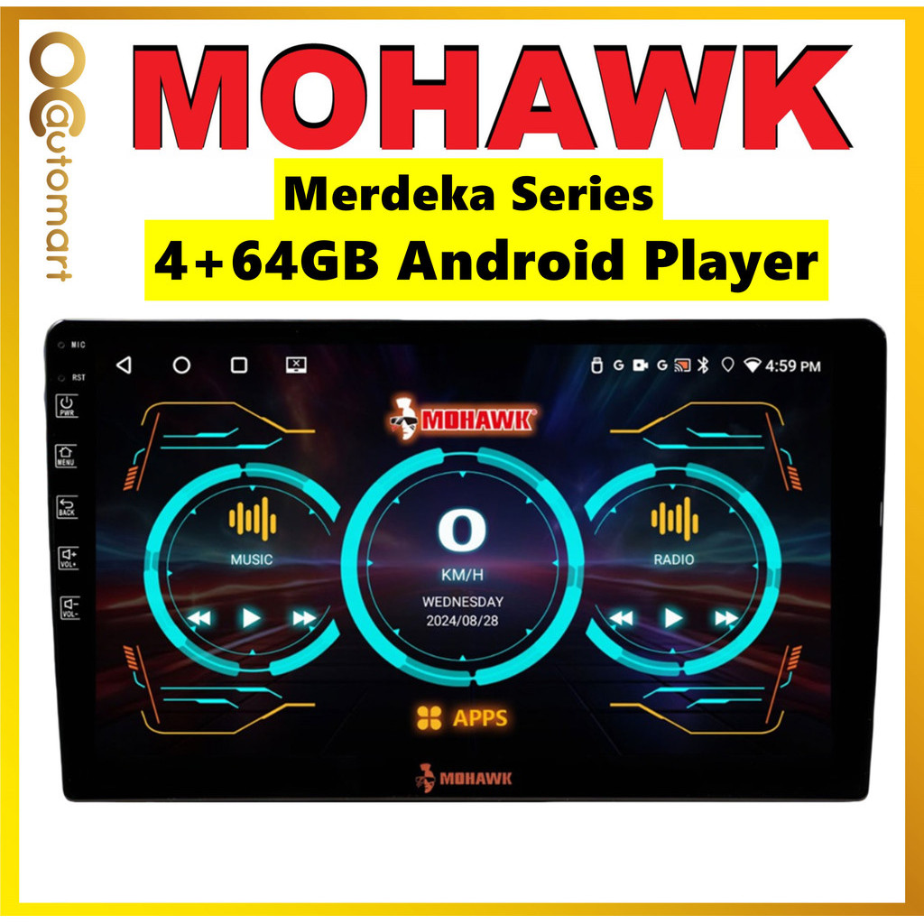 Mohawk Merdeka Version MS RK Series 4+64GB Android Car Android Player ...