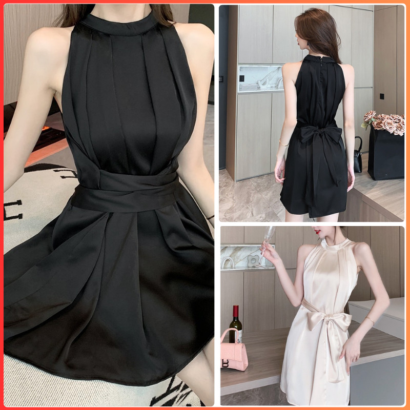 women-s-senior-sense-of-sleeveless-dress-french-strapless-sexy-sweet