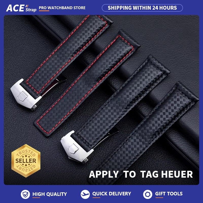 Apply To TAG Heuer 19mm 20mm 22mm 24mm Carbon Fiber textured Watch ...