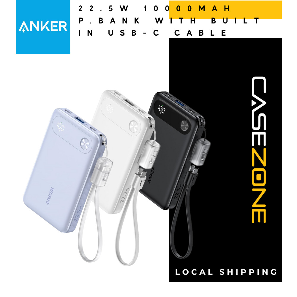 Anker 1257 Power Bank Fast Charging PowerCore 10000mAh with USB C Cable, 22.5W Max Output with 1 ...