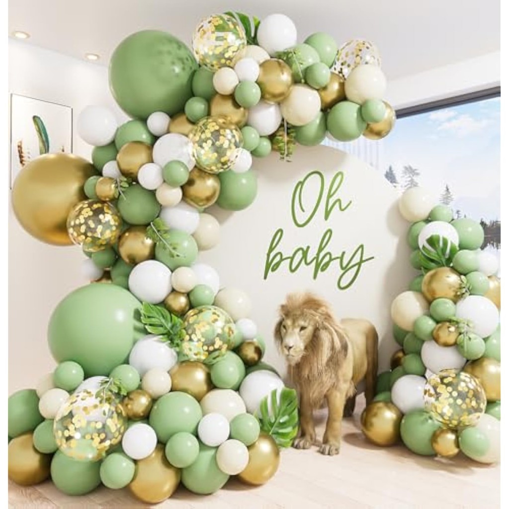Sage Green Balloon Garland Arch Kit,136Pcs Latex Balloons Green and ...