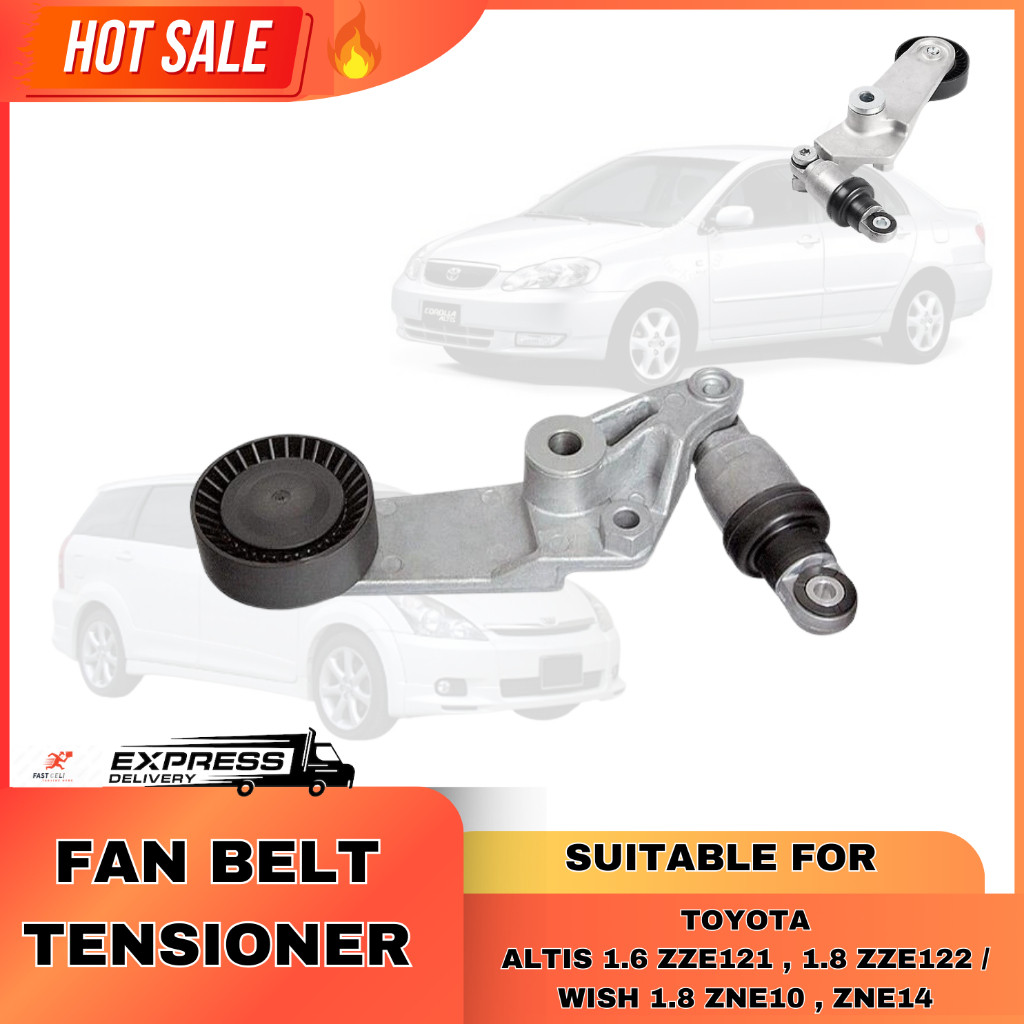 FAN BELT TENSIONER TOYOTA ALTIS 1.6 ZZE121 , 1.8 ZZE122 / WISH 1.8 ...