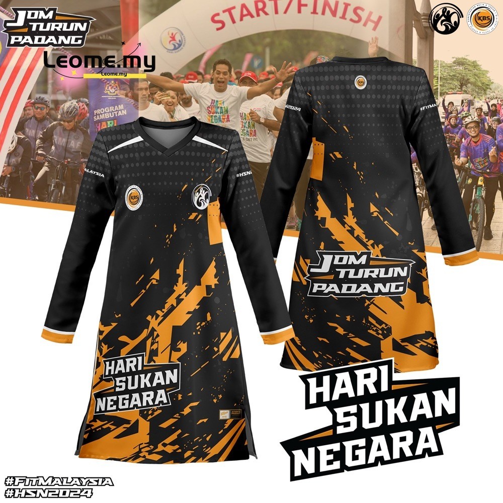 Hari Sukan Negara 2024 Muslimah Jersey Couple Set/family Set Tshirt Muslimah Jersi Microfiber ...