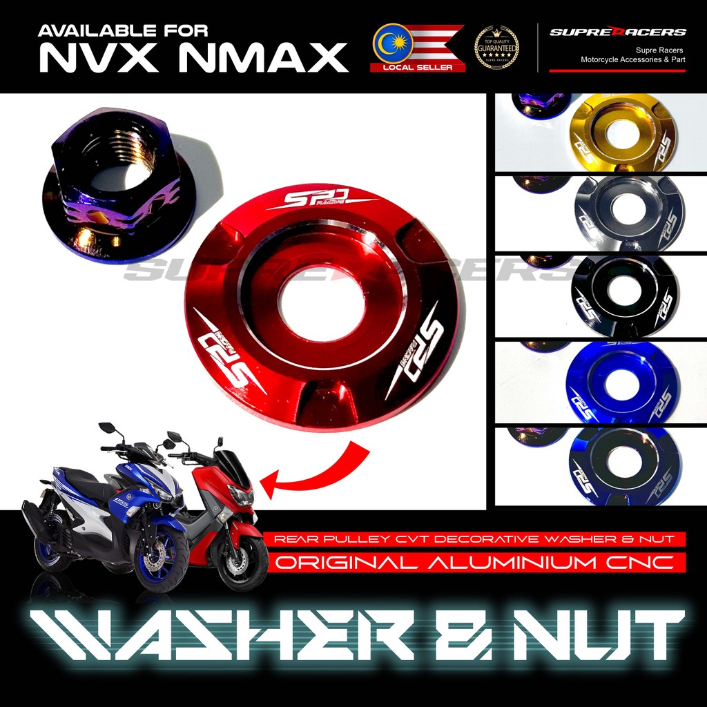 CVT Engine Washer & Nut SPD S2D NVX NMAX V1 V2 PNP CVT Pulley Rear ...