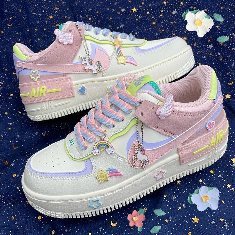 Cmfy Adapt to Shoelaces Cute AJ1AF1 Air Force No. 1 Macaron shadow ...