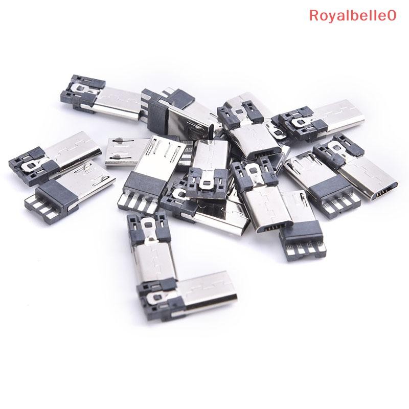 {Royalbelle0} 20 pcs 4 Pin Micro USB Jack USB Plug Male Connector Port ...