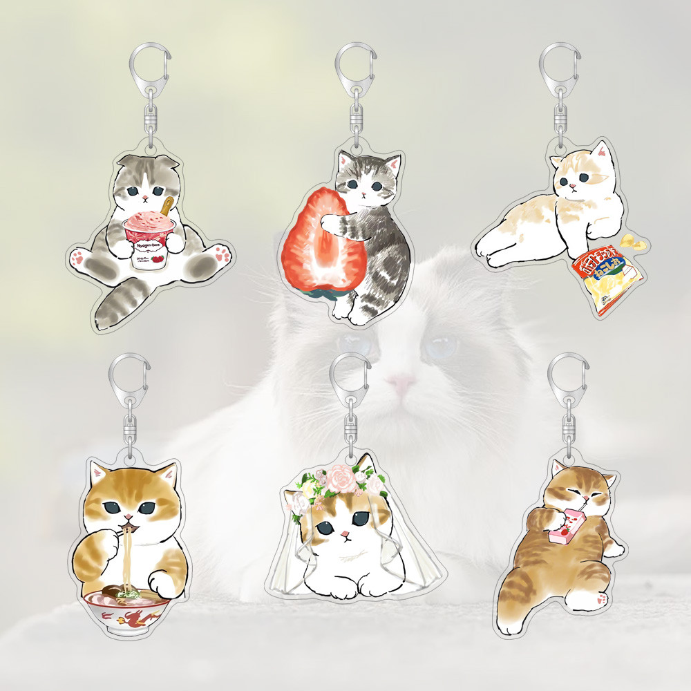 55mm Friendship Keychain Mofusand Cute Cat Acrylic Ornaments Carton ...