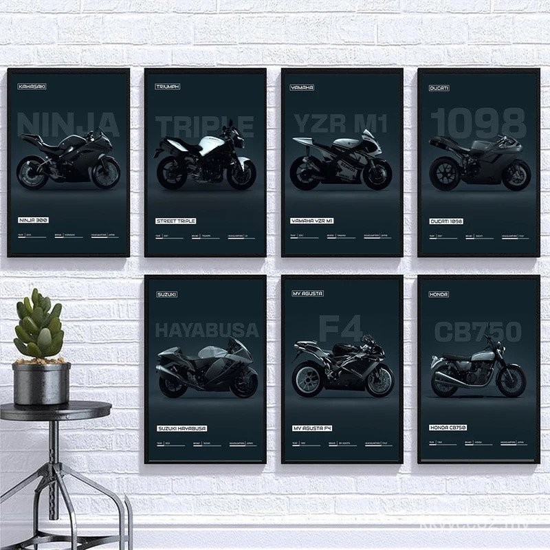 Famous Motorcycle Style/model Motorcycle Series Print Canvas Posters ...