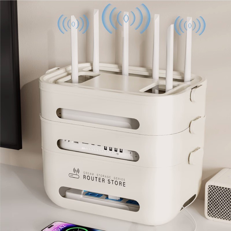 【Ship In 24h】wifi路由器收納盒 電線整理盒 儲物盒 desk organizer storage box Wifi ...