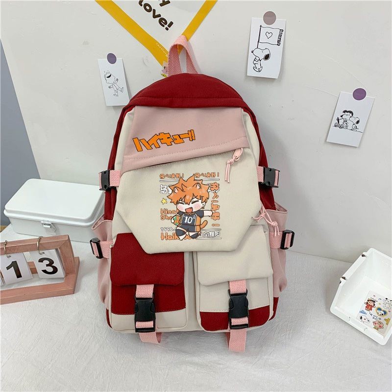Cartoon Schoolbag Haikyuu Backpack Anime Shoyo Hinata Student Campus ...