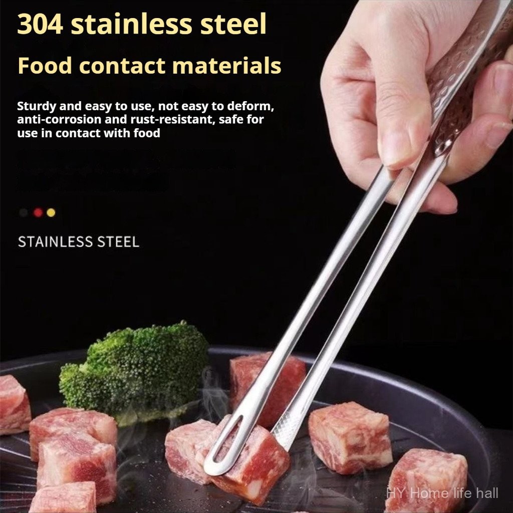28cm Stainless Steel Food Tongs / Long Handle Non-Slip Steak Sugar ...