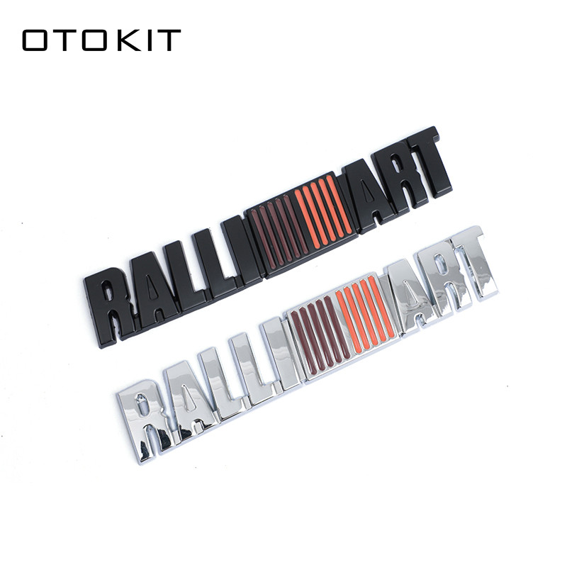 RALLIART Logo Front Grille Emblem Auto Rear Trunk Badge For Mitsubishi ...