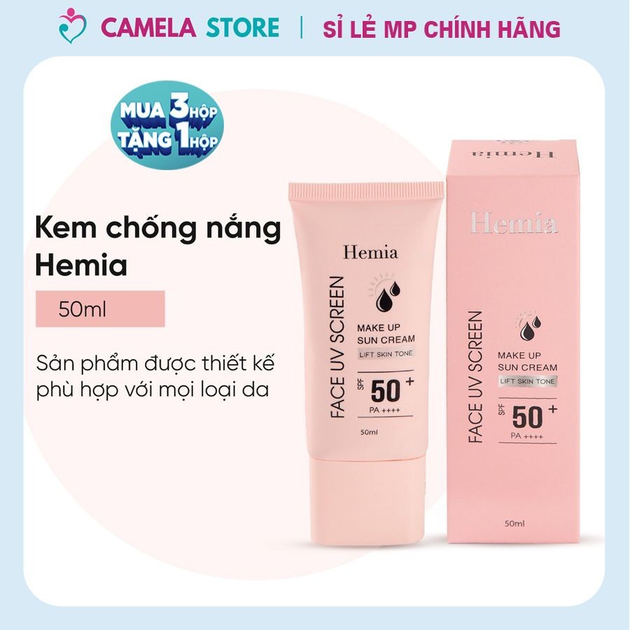 Hemia Face UV Screen Sunscreen SPF 50+ PA++++ Korea 50ml Skin Tone ...