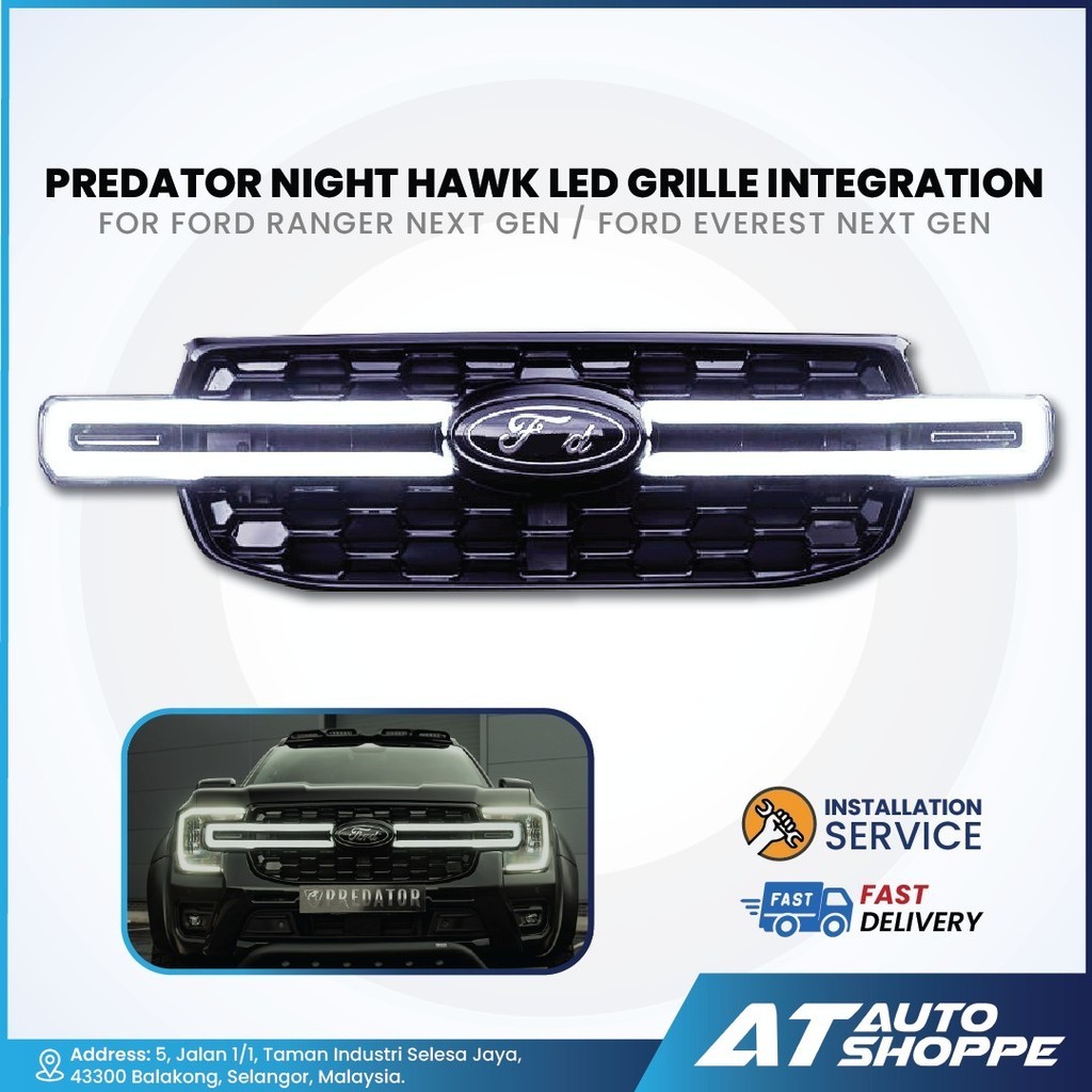 Predator Night Hawk led grille integration with led surround For Ford ...