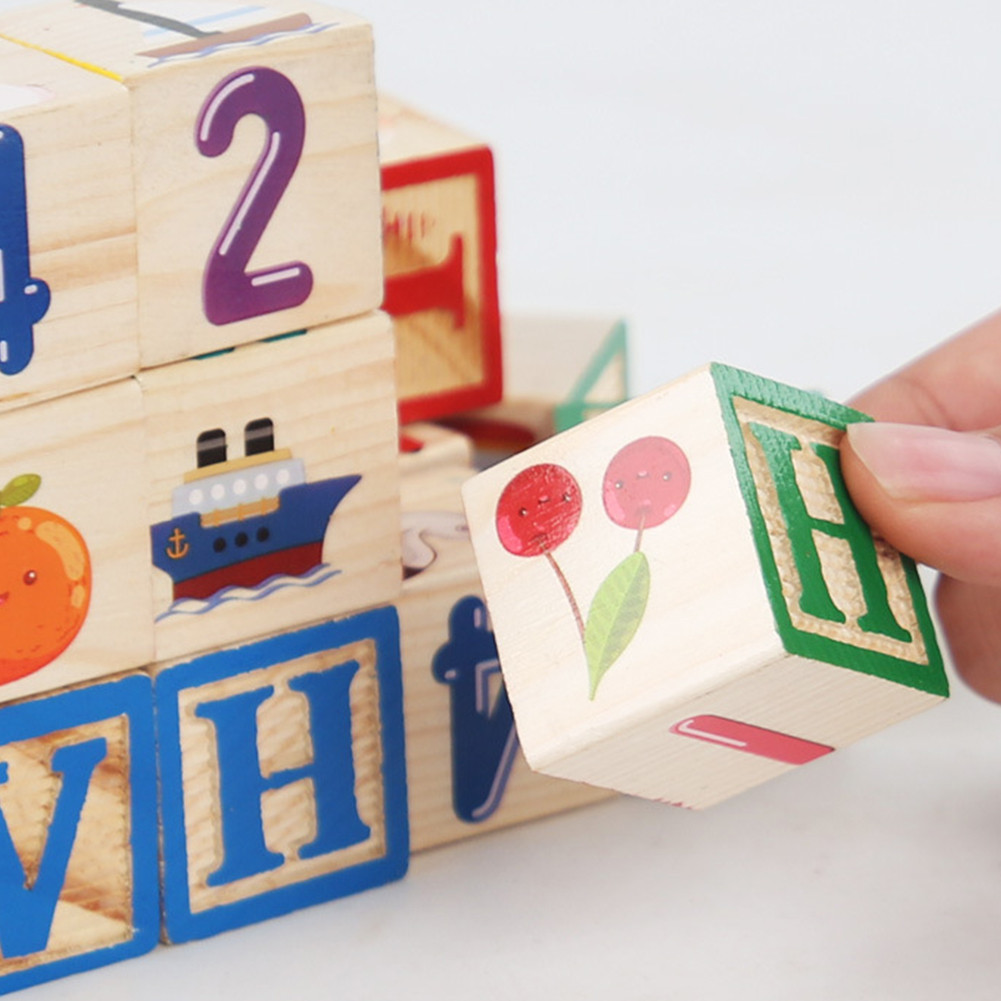 ABC Wooden Building Blocks Alphabet & Number Stacking Blocks for ...