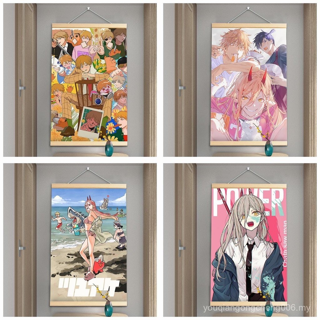 Lelaki Gergaji Anime Lukisan Gantung Periferi Dua Dimensi Makima Denji ...