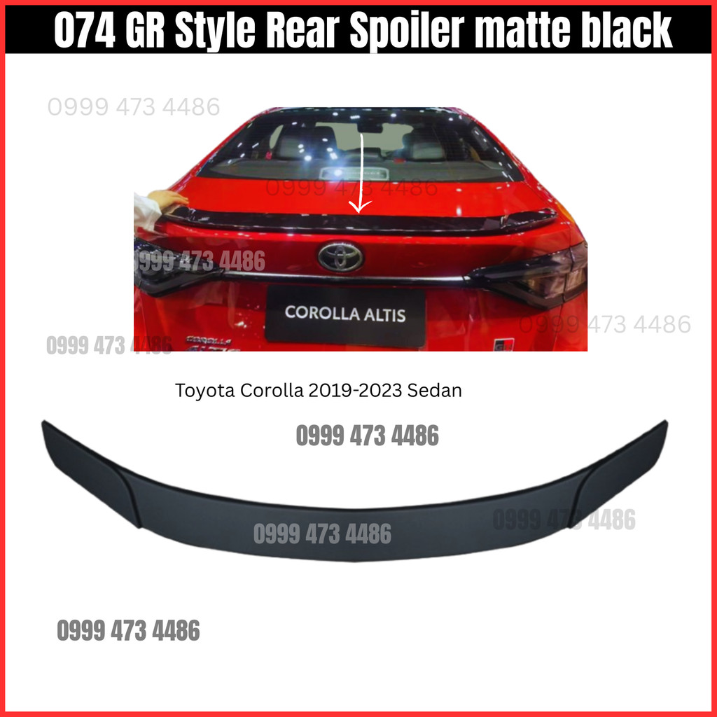 (074) Toyota Corolla Altis 2019-2023 Sedan GR Style Rear Spoiler matte ...