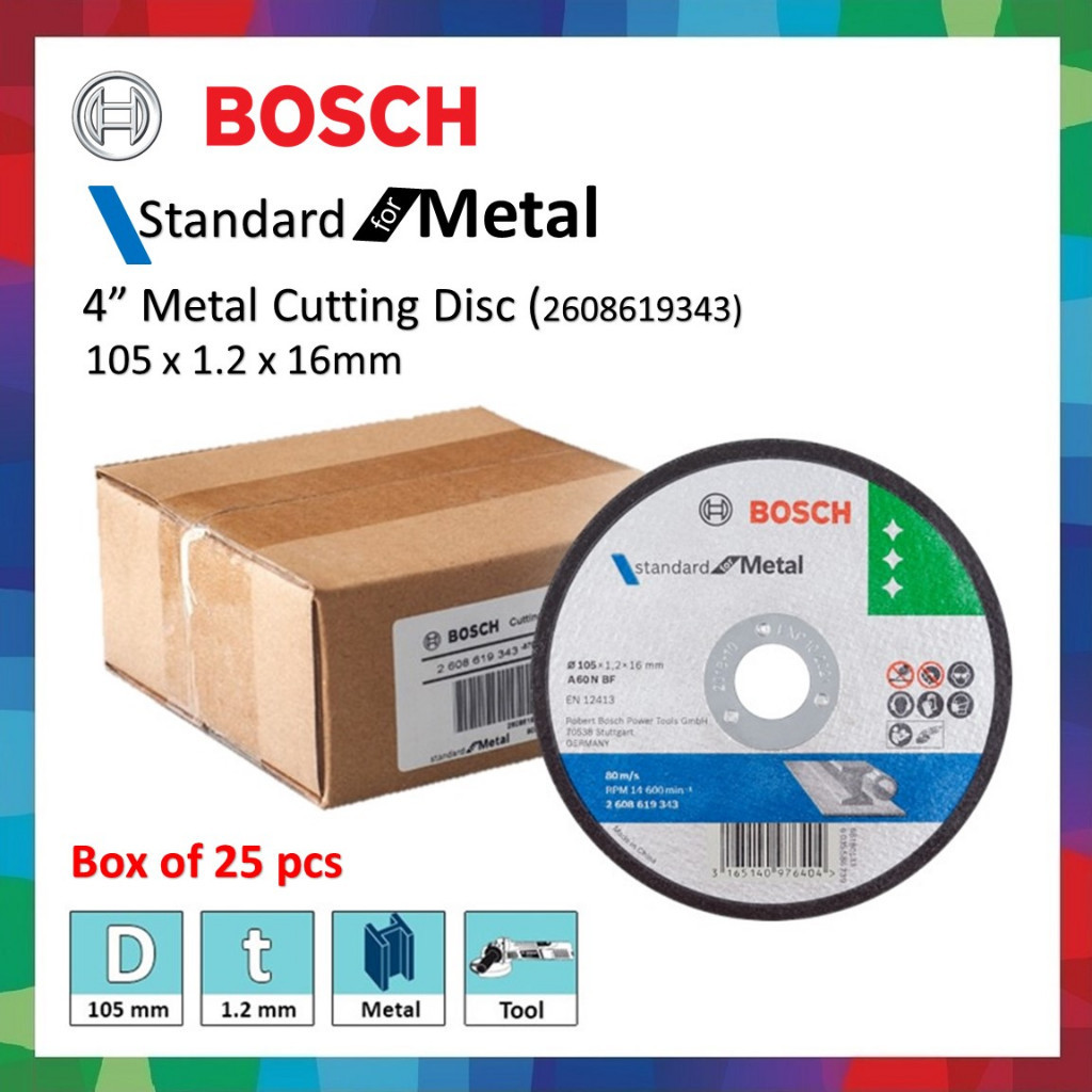 BOSCH 4" Metal Cutting Disc 105mm Cutting Disc 2608619343 / Mata ...