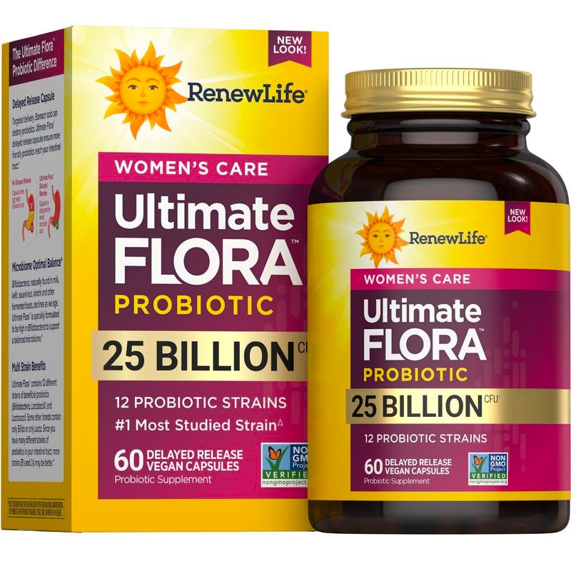 Renew Life Ultimate Flora Women's Care Probiotic – 12 Probiotic Strains ...