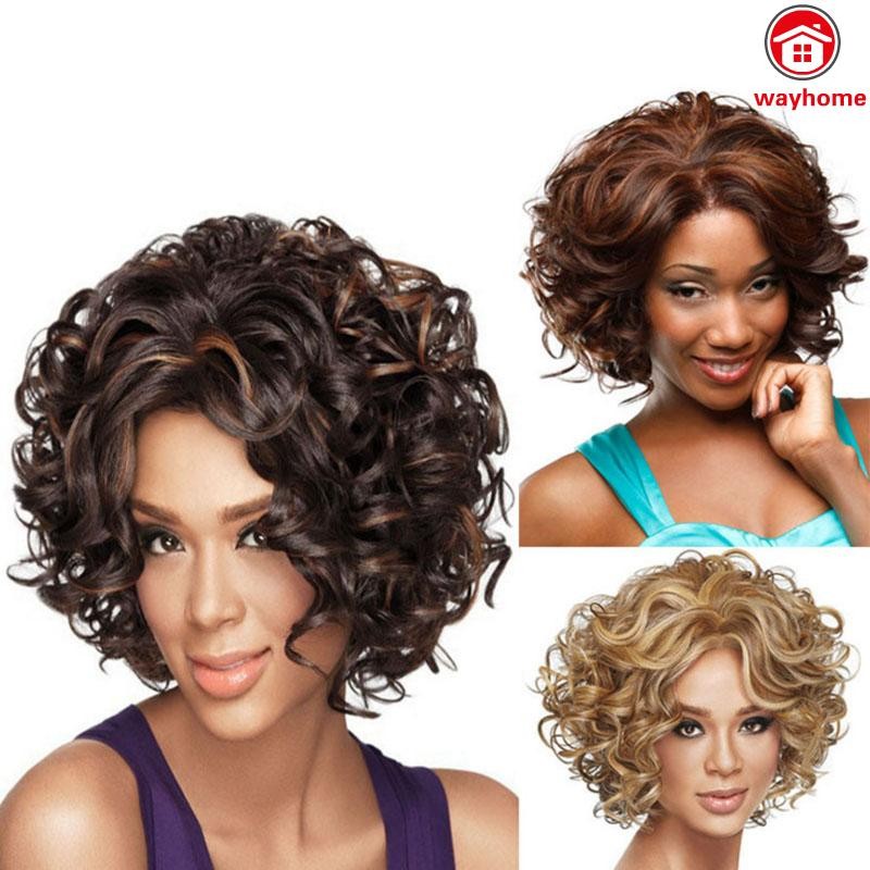 Short Curly Wavy Full Hair Wigs Gorgeous Hairstyles | Shopee Malaysia