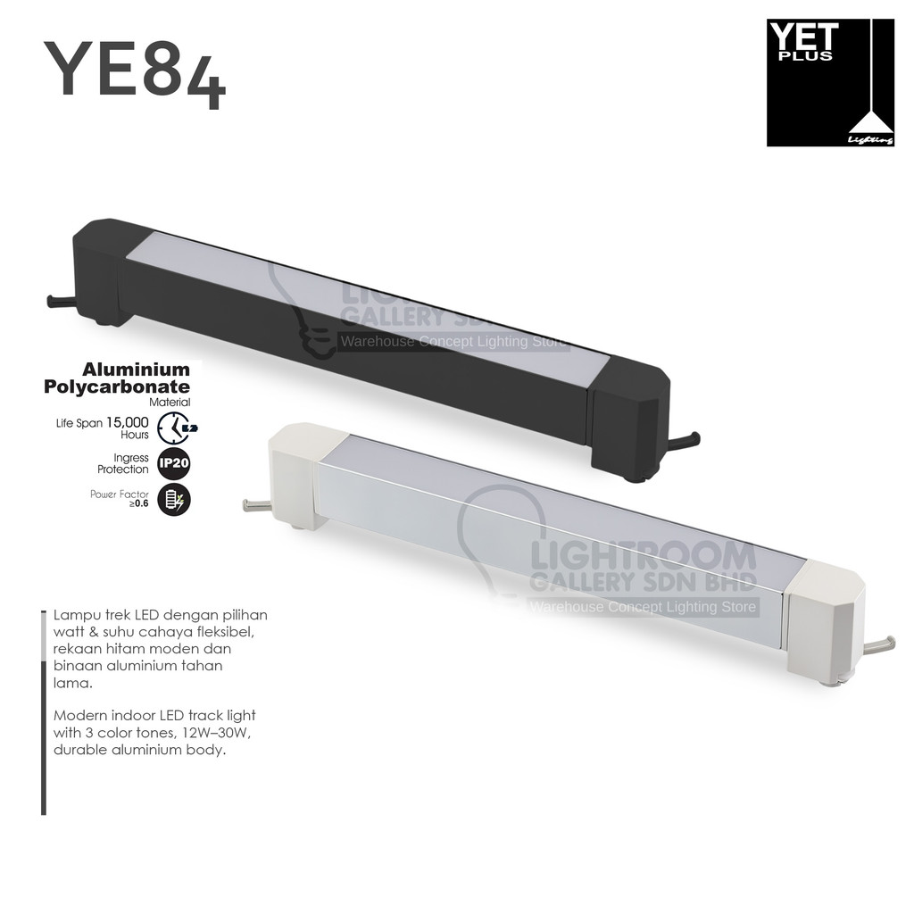 YE84 Led Linear Track Light LED【Black】12W / 20W / 30W / 40W LED ...