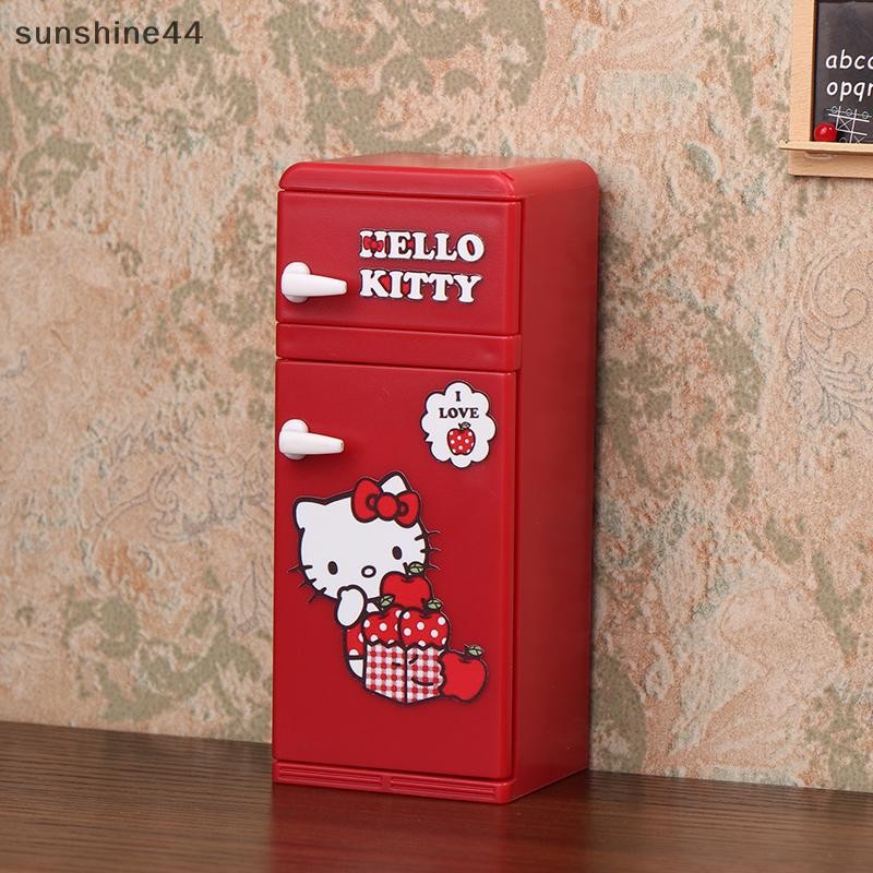 shine Mini Hello Kitty Refrigerator Model 1/12 Dollhouse KT Cat Red ...