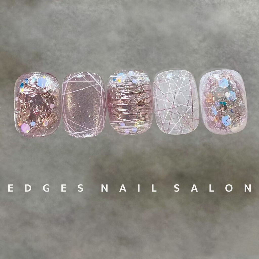 Merah jambu Kristal Mawar Emas Disepuh Kristal Kuku Boleh Dipakai Mata ...