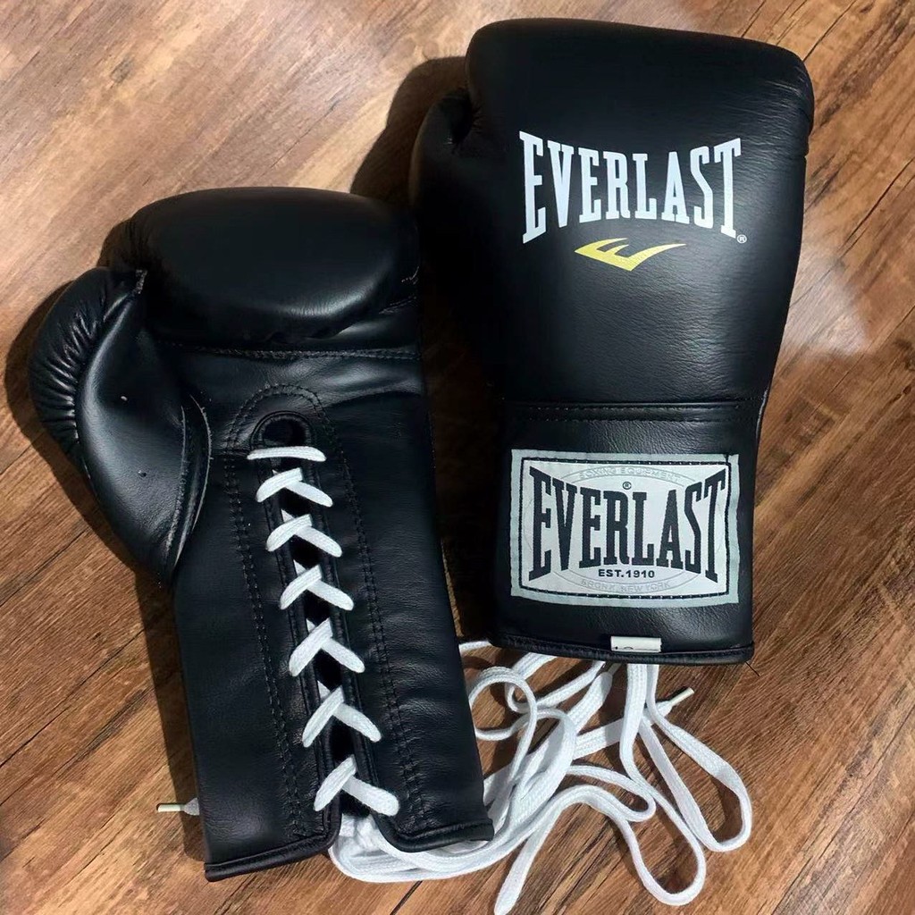EVERLAST Genuine Leather Tether Boxing Gloves Adult Sanda Gloves ...