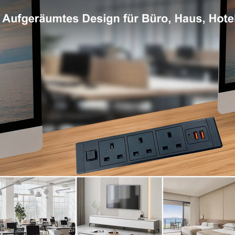 Built-in Desktop Hidden Outlets Socket UK MK SG MY Concealed Socket ...