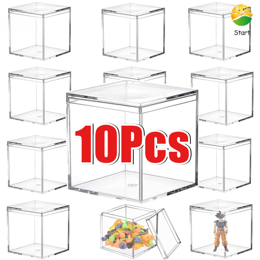 10Pcs Transparent Acrylic Candy Box - Square Plastic Parties Gift ...